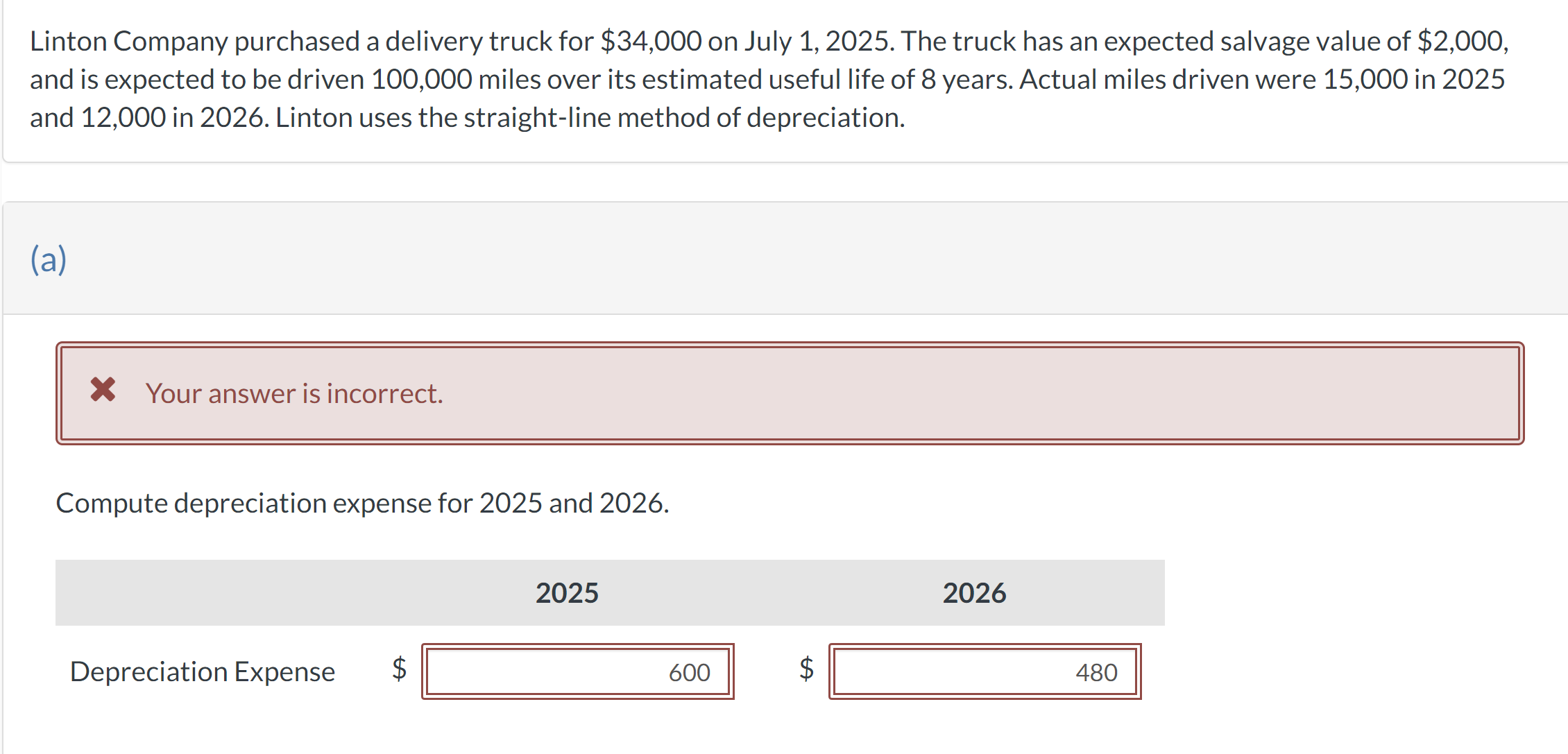 Solved Linton Company purchased a delivery truck for $34,000 | Chegg.com