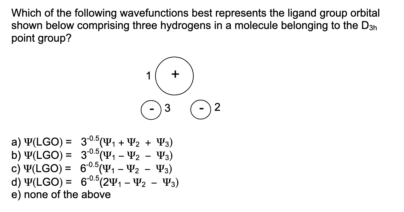 Solved Which of the following wavefunctions best represents | Chegg.com