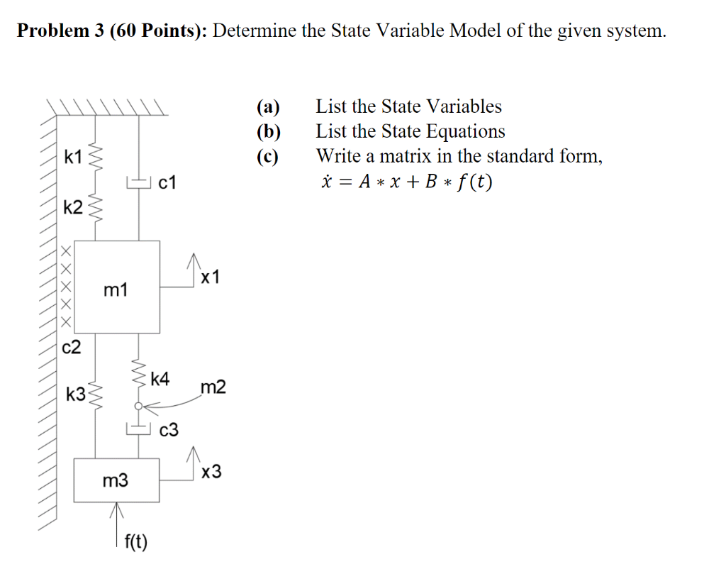 Solved Problem 3 (60 Points): Determine the State Variable | Chegg.com