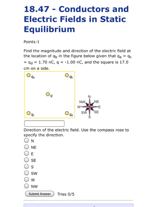 Solved 18.47 - Conductors and Electric Fields in Static | Chegg.com
