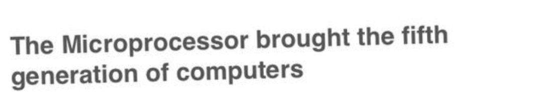 Solved The Microprocessor brought the fifth generation of | Chegg.com