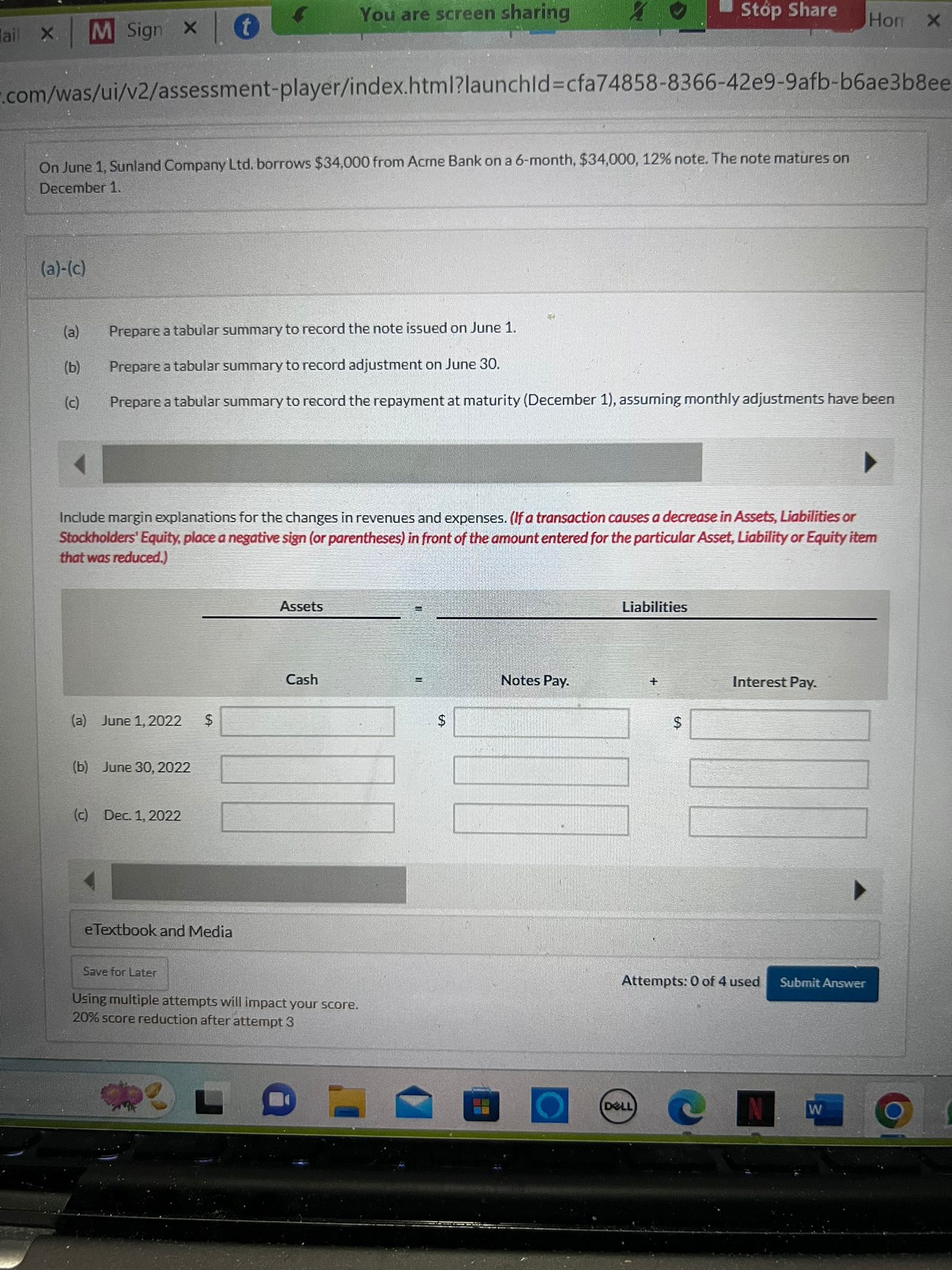 Solved December 1.(a)-(c)(a) ﻿Prepare a tabular summary to | Chegg.com