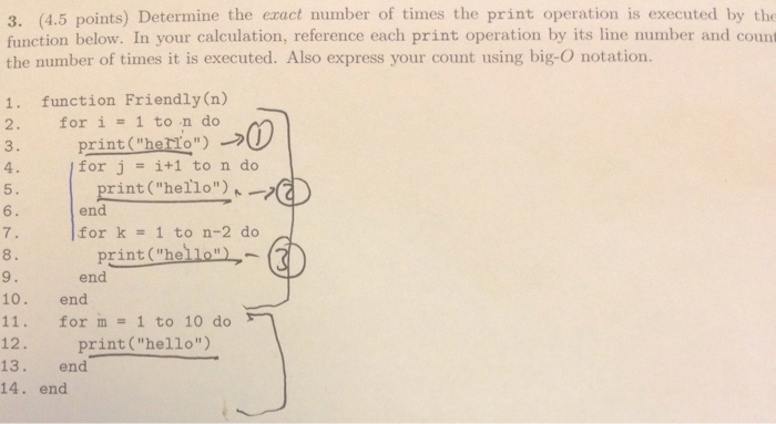 Solved Determine the exact number of times the print | Chegg.com