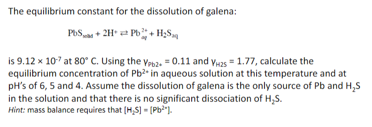 Solved The equilibrium constant for the dissolution of | Chegg.com