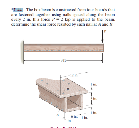 Solved *7-44. The box beam is constructed from four boards | Chegg.com