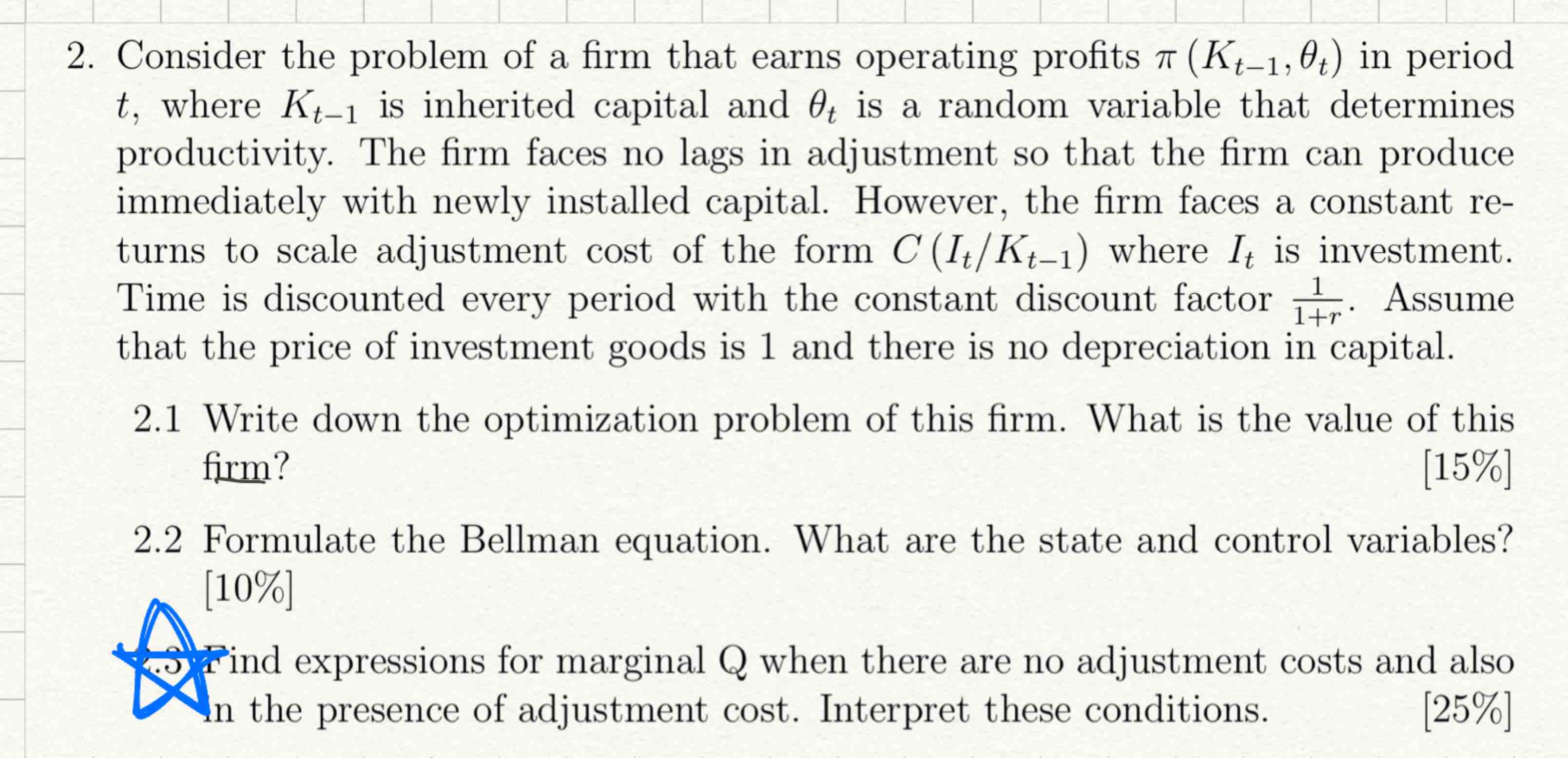 Solved Consider the problem of a firm that earns operating | Chegg.com