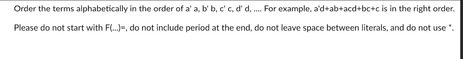 Solved Order the terms alphabetically in the order of | Chegg.com