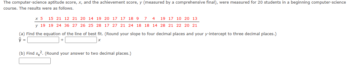 Solved he computer-science aptitude score, x, and the | Chegg.com