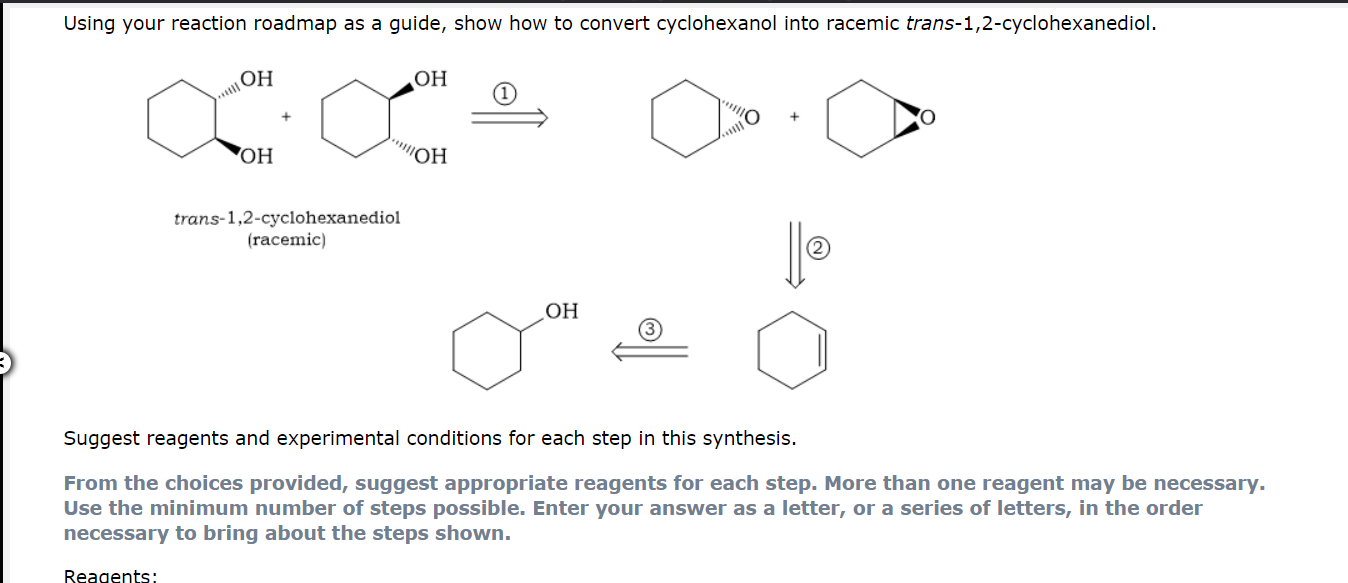 Solved trans-1,2-cyclohexanediol (racemic) (2) (3) Suggest | Chegg.com