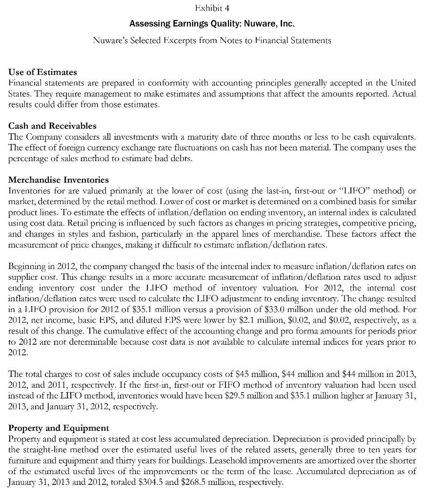 Solved Assessing Earnings Quality: Nuware, Inc. Jack | Chegg.com