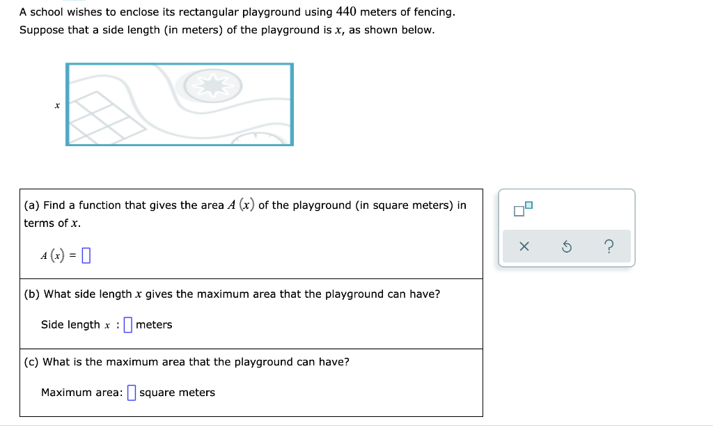 Solved A school wishes to enclose its rectangular playground | Chegg.com