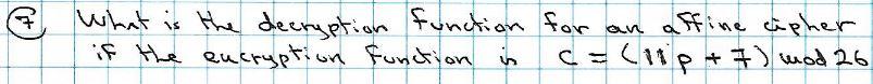 Solved F What is the decryption function for an affine apher | Chegg.com