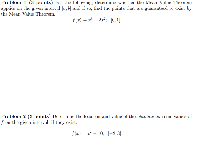 Solved Problem 1 (3 points) For the following, determine | Chegg.com