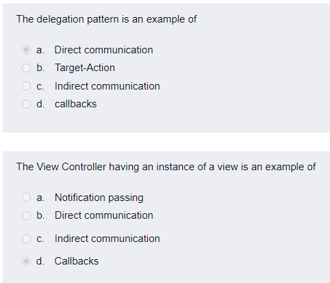 Solved The delegation pattern is an example of a. Direct | Chegg.com