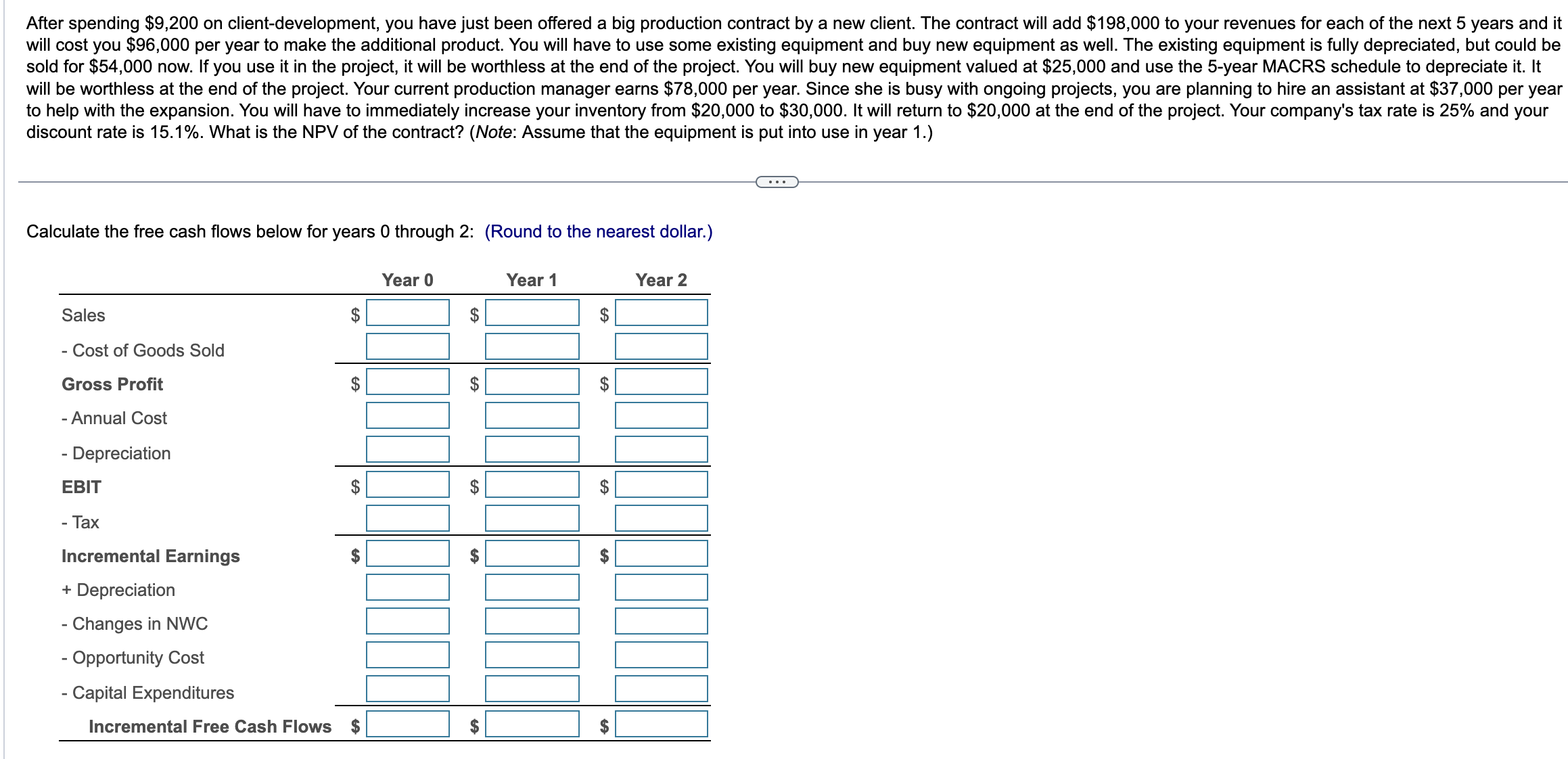 Solved discount rate is 15.1%. ﻿What is the NPV of the | Chegg.com