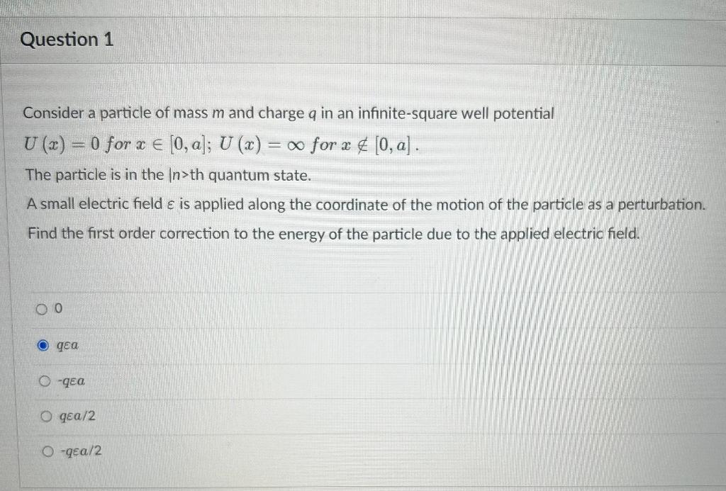 Solved Consider a particle of mass m and charge q in an | Chegg.com