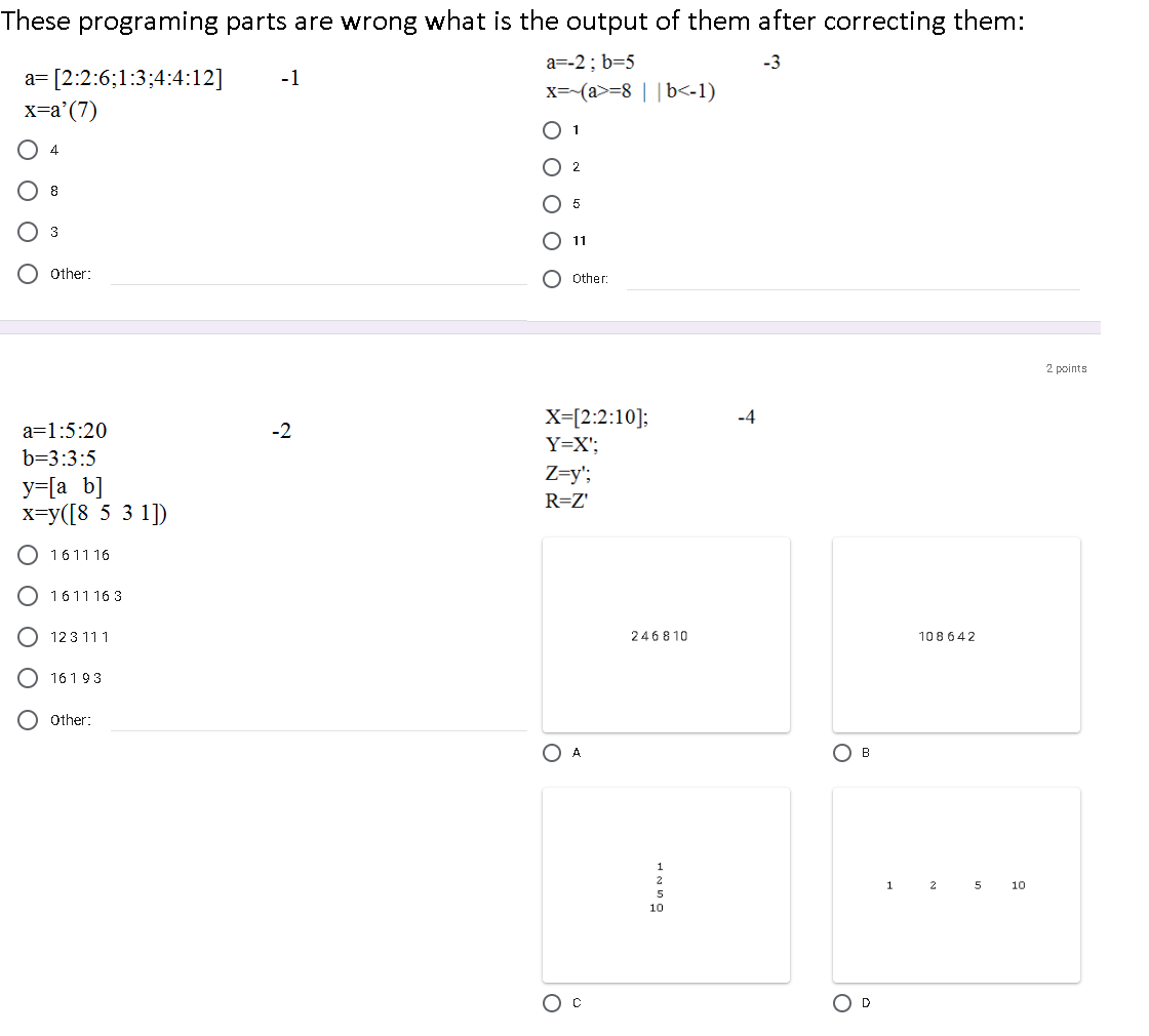 Solved These programing parts are wrong what is the output | Chegg.com