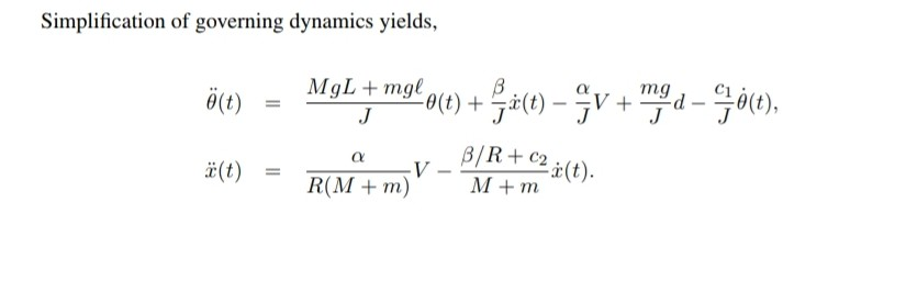 Simplification of governing dynamics yields, (t) = Mm | Chegg.com