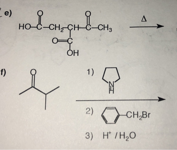 Solved e) H2Br 3) H /H2O | Chegg.com