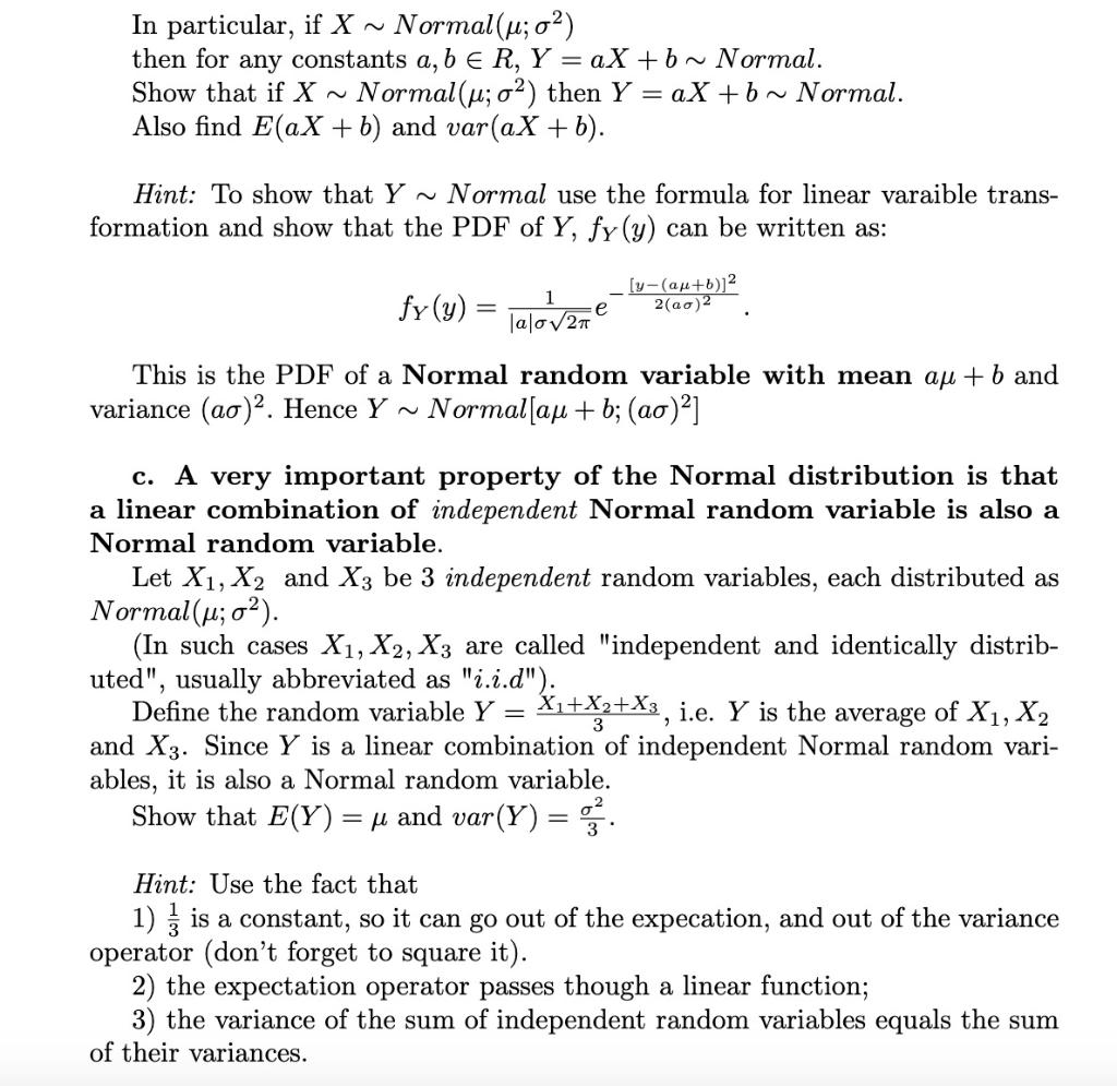 Solved Problem 1 The Normal distribution Difficulty level: a | Chegg.com