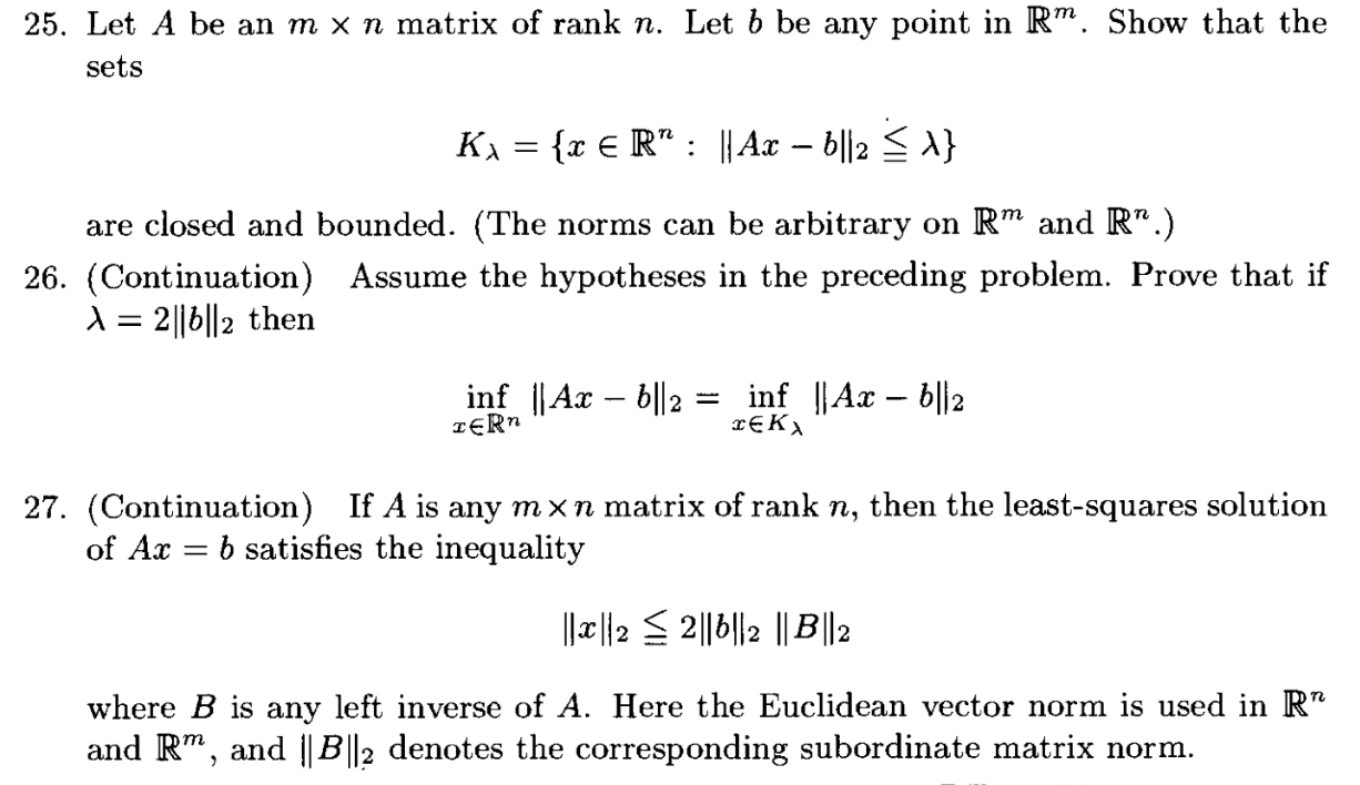 Solved 25. Let A be an m xn matrix of rank n. Let b be any | Chegg.com