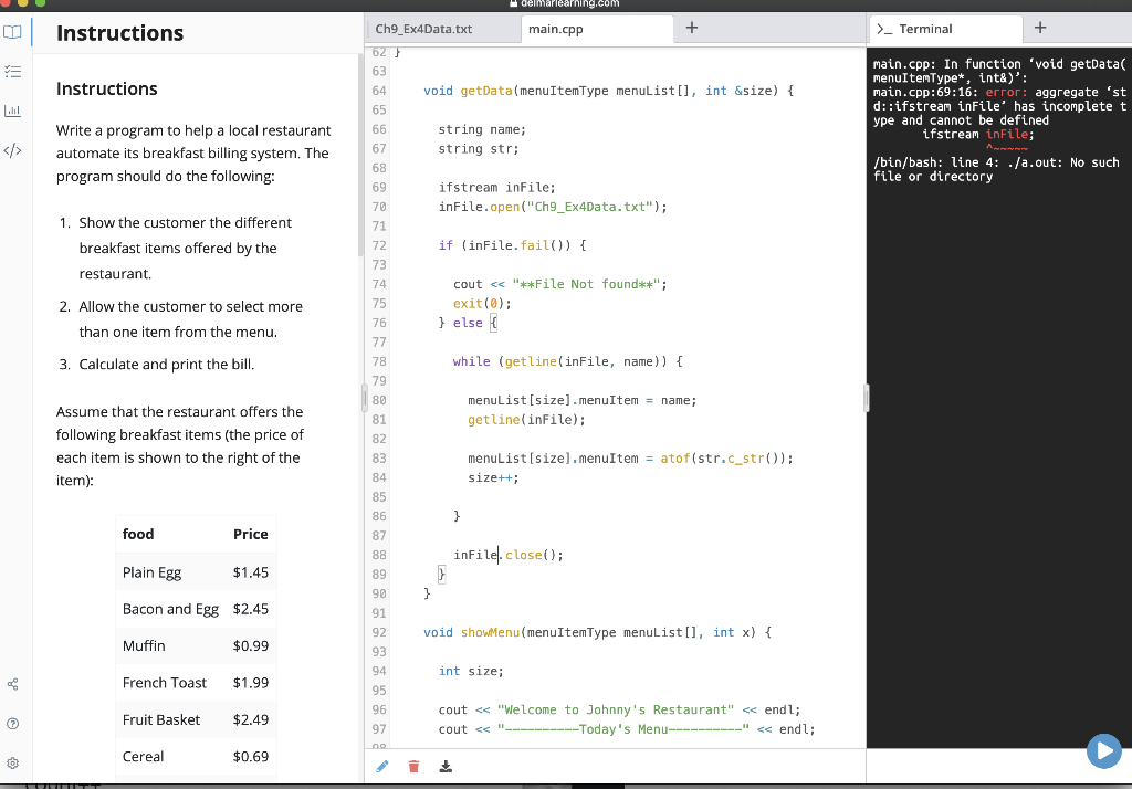 Solved deimarlearning.com m Instructions Ch9_Ex4Data.txt | Chegg.com