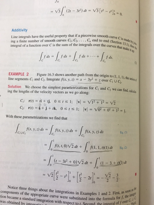 Solved J o Additivity Line integrals have the useful | Chegg.com