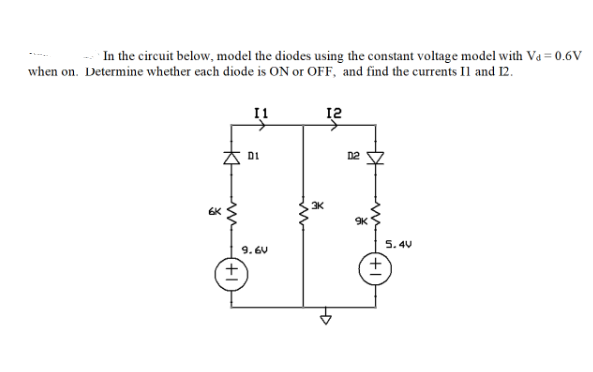Solved In the circuit below, model the diodes using the | Chegg.com