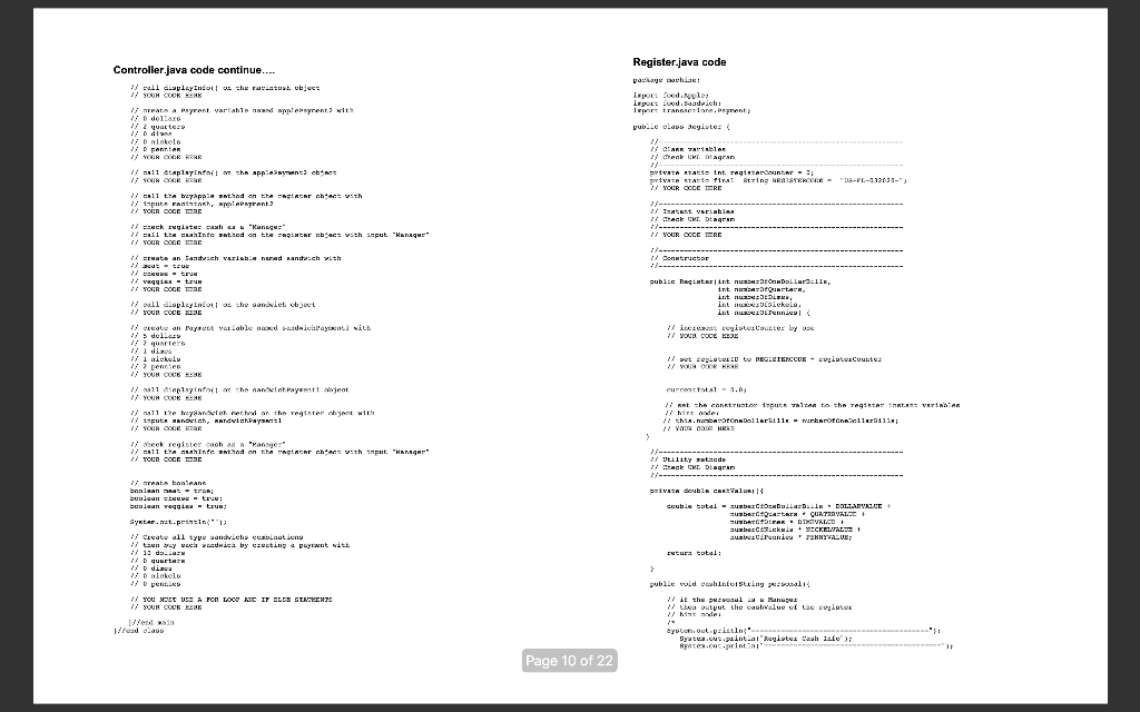 > 8) In your Controller.java file. Write the code for | Chegg.com
