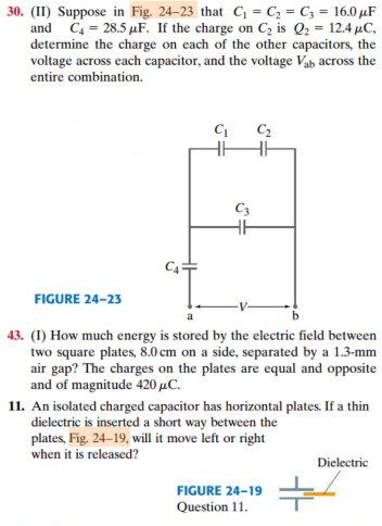 Solved 30. (II) Suppose in Fig. 24−23 that C1=C2=C3=16.0μF | Chegg.com