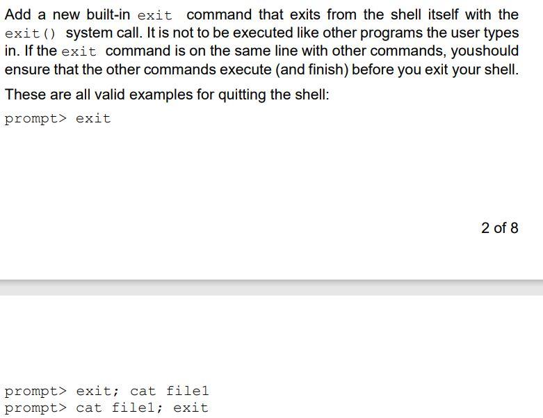 BACKGROUND A shell provides a command-line interface | Chegg.com