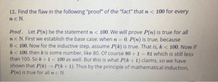 Solved Find the flaw in the following "proof" of the "fact" | Chegg.com