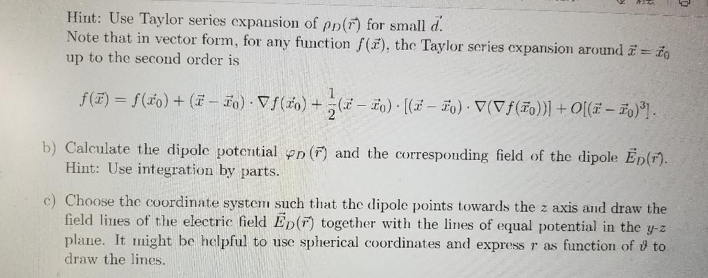 Solved 3. Potential of a dipole We are given a charge | Chegg.com