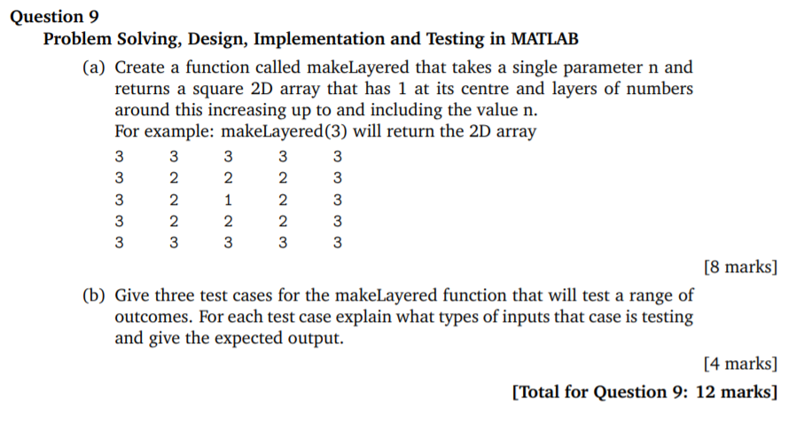 Solved Question 9 Problem Solving, Design, Implementation | Chegg.com
