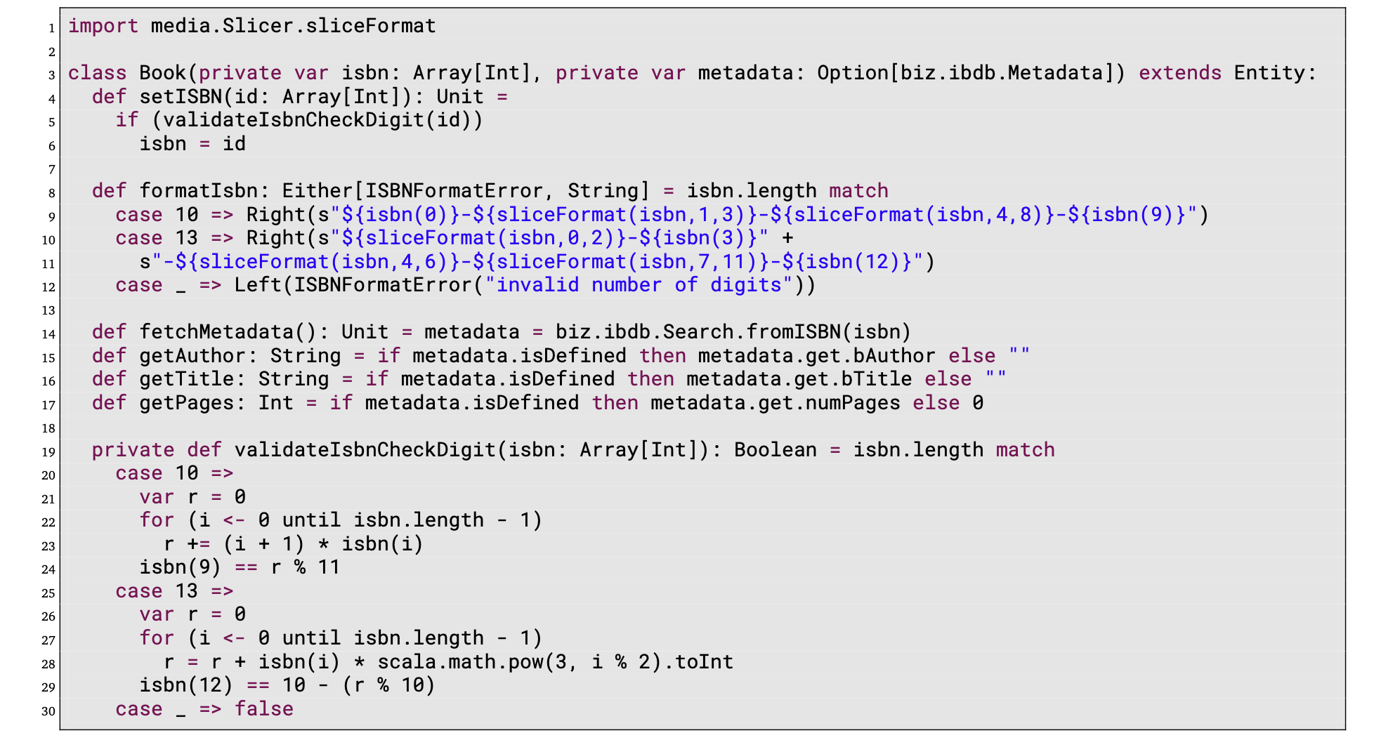 Solved import media.Slicer.sliceFormatclass Book(private var | Chegg.com