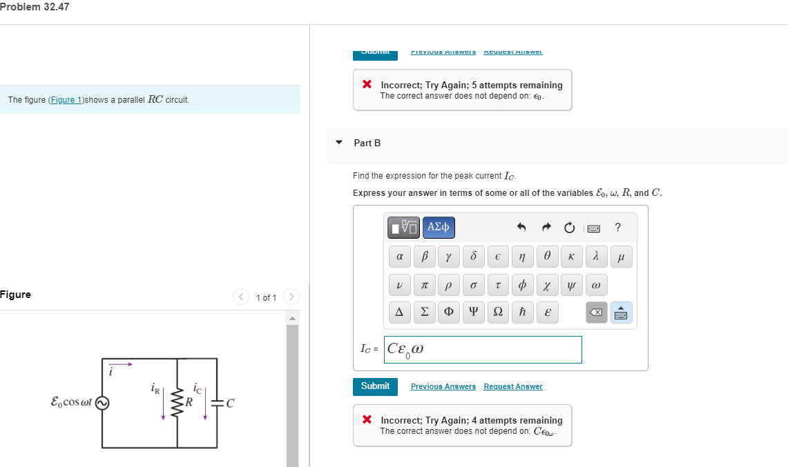 Solved The figure (Figure 1) shows a parallel RC circuit. | Chegg.com