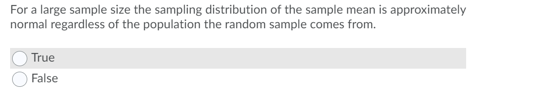 Solved For a large sample size the sampling distribution of | Chegg.com