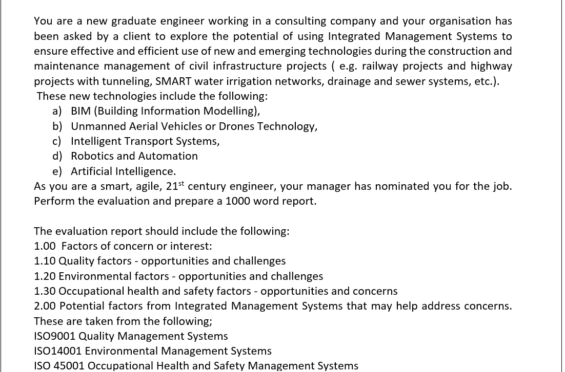 Solved You are a new graduate engineer working in a | Chegg.com