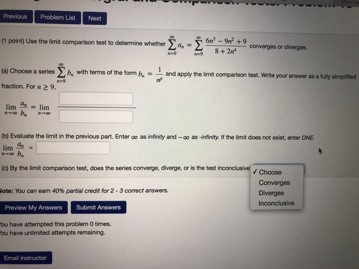 Solved Previous Problem ListNext (1 point) Use the limit | Chegg.com