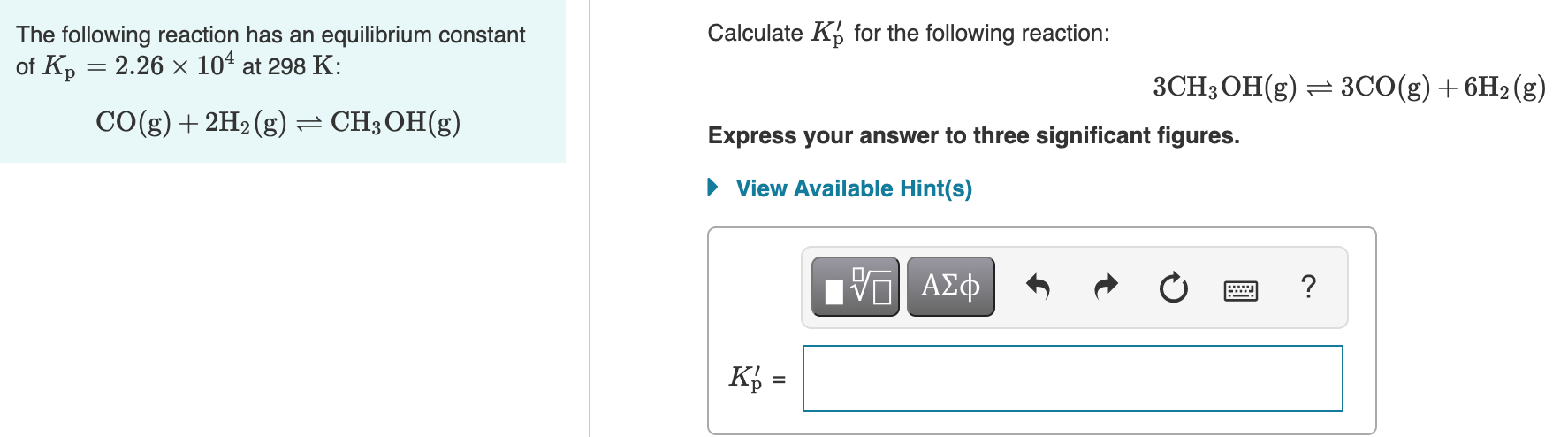 Solved Part A Consider the following reaction: Consider the | Chegg.com