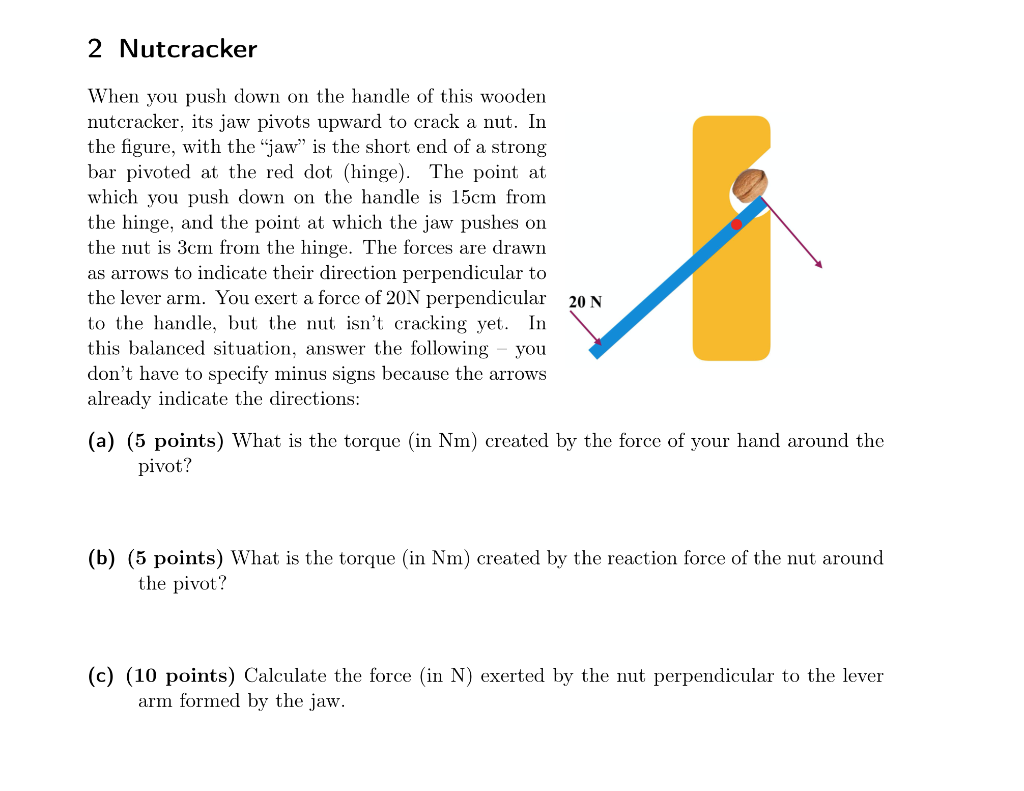 Solved 2 Nutcracker When you push down on the handle of this | Chegg.com