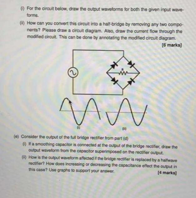 Solved © For the circuit below, draw the output waveforms | Chegg.com
