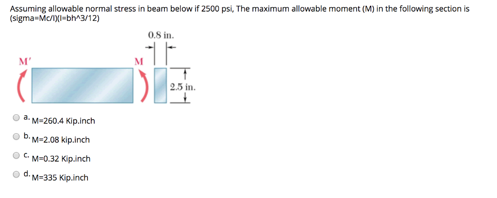 Solved Assuming allowable normal stress in beam below if | Chegg.com