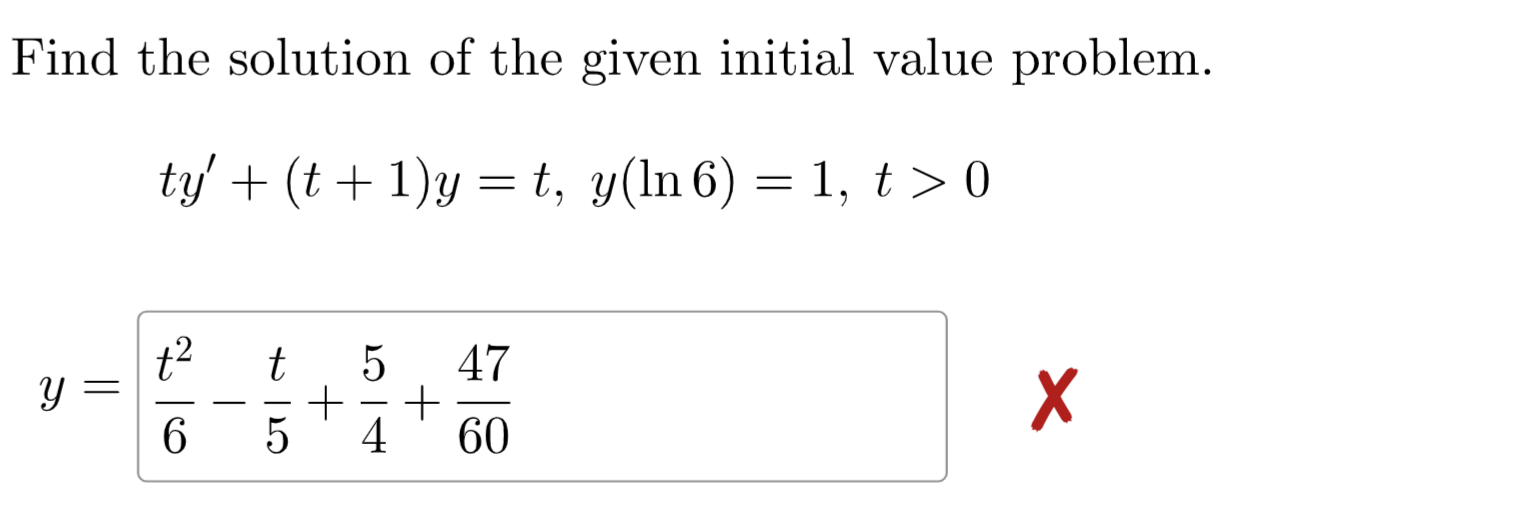 Solved Find The Solution Of The Given Initial Value Problem