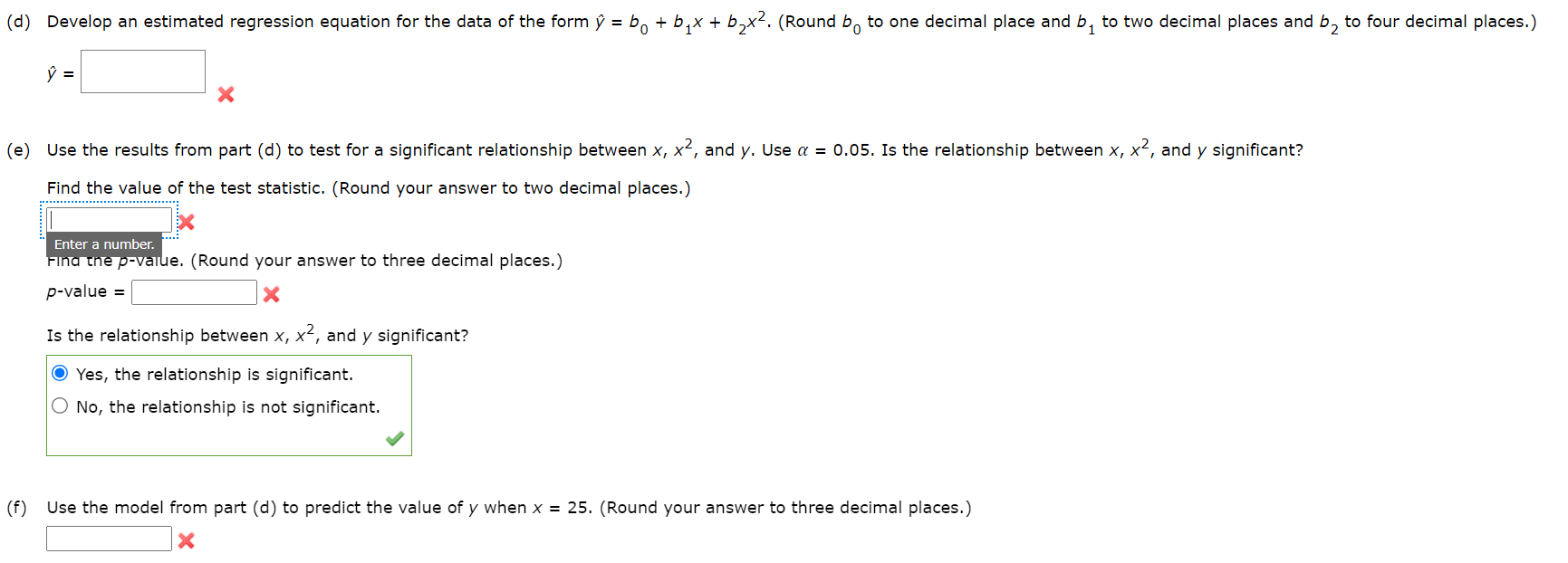 Solved Consider the following data for two variables, x and | Chegg.com