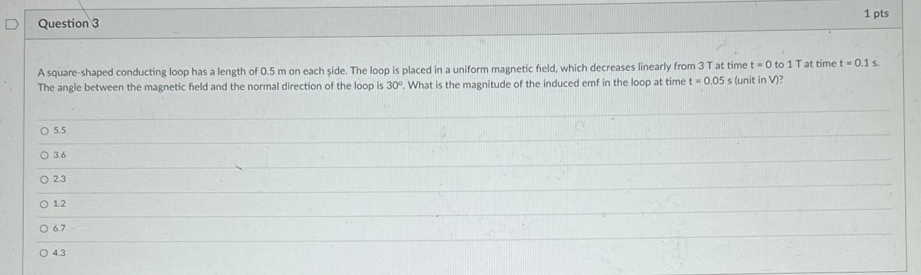 Solved A square-shaped conducting loop has a length of 0.5 m | Chegg.com