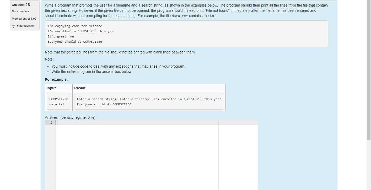 Solved Question 10 Not complete Write a program that prompts | Chegg.com