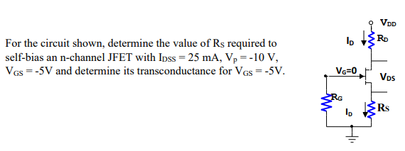 Solved For the circuit shown, determine the value of Rs | Chegg.com