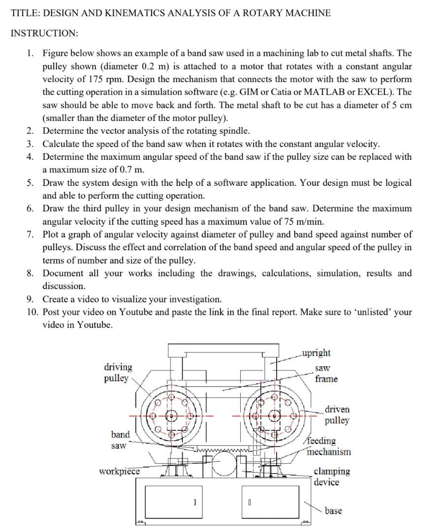 TITLE: DESIGN AND KINEMATICS ANALYSIS OF A ROTARY | Chegg.com