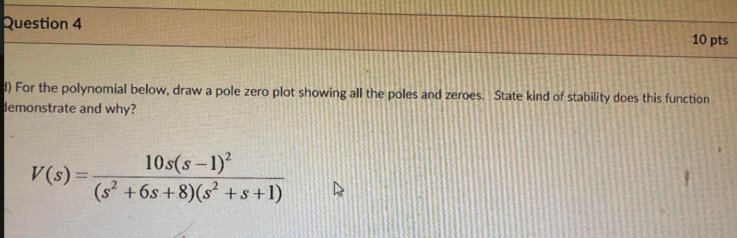 Solved Question 4 10 pts :) For the polynomial below, draw a | Chegg.com